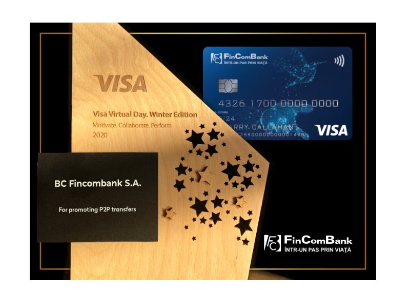 FinComBank S.A. a fost onorată de către Visa cu distincţia „For promoting P2P transfers” – Banca mea